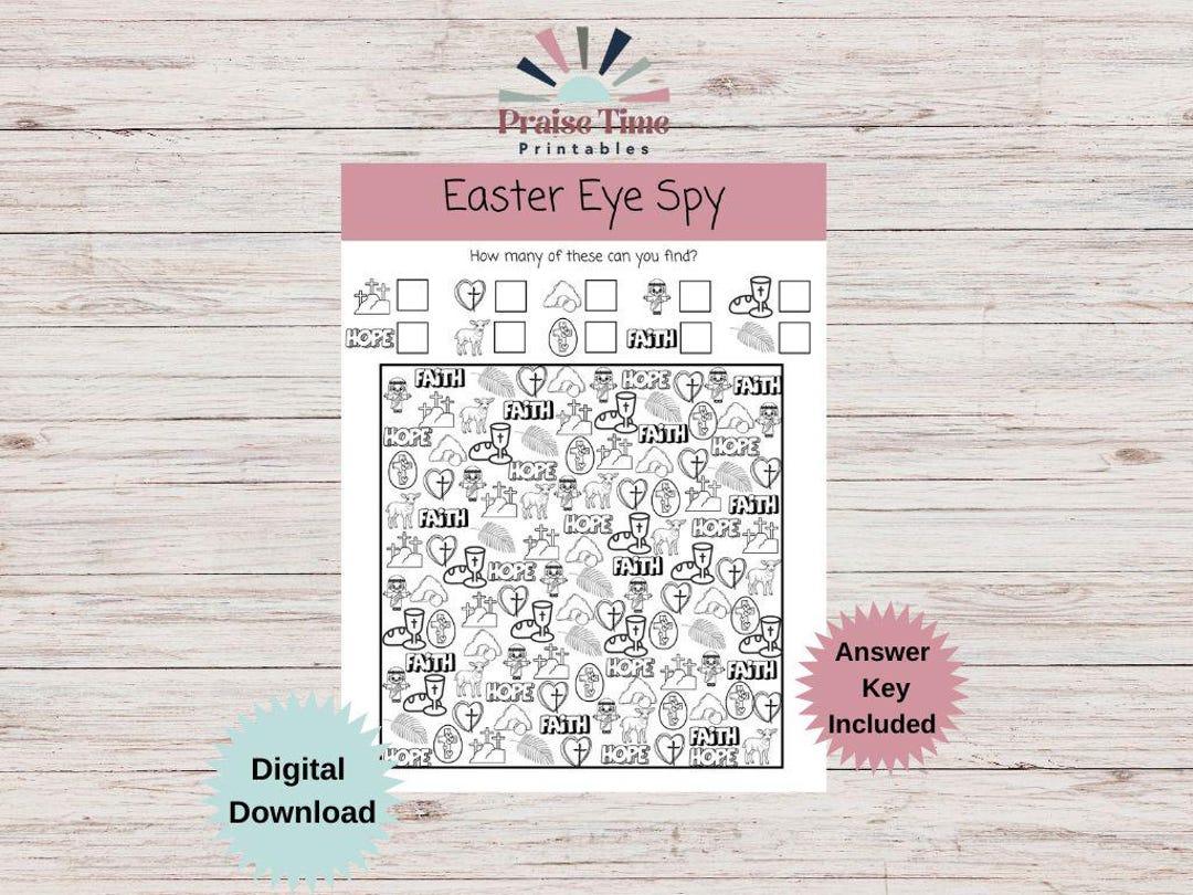 Christian Easter Eye Spy Printable | Bible Activity for Kids | I Spy ...