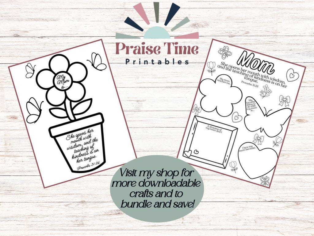 Mother's Day Printable Craft, Christian Mother's Day Activity, Bible ...