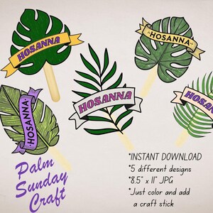 Palm Sunday Craft: Colorable Palm Leaves Activity (digital Download) - Etsy