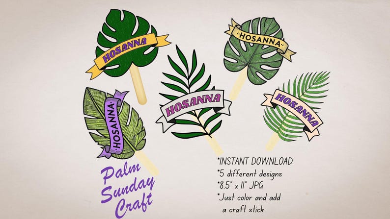 Palm Sunday Craft: Colorable Palm Leaves Activity (digital Download) - Etsy