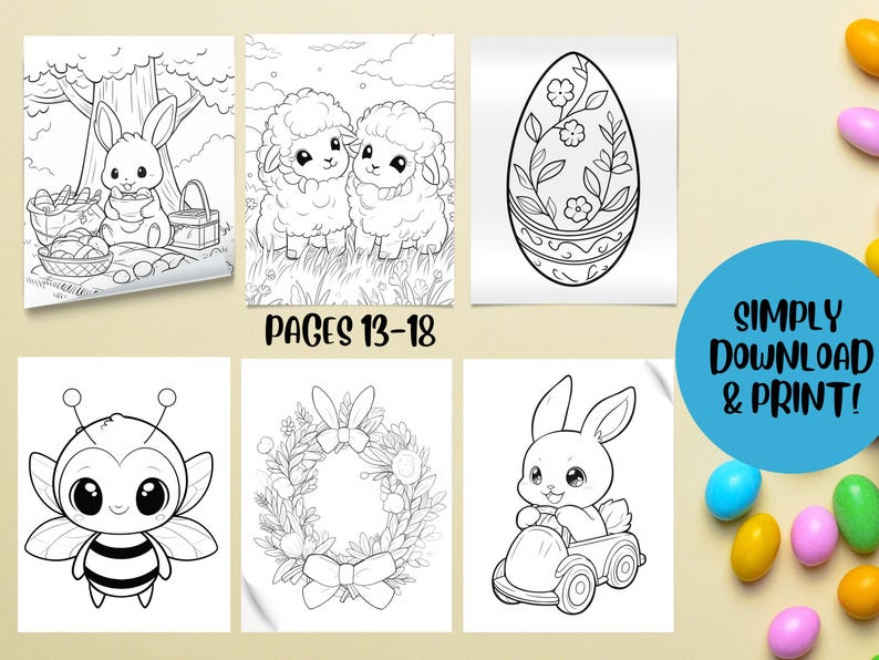 25 Easter Colouring Pages, Coloring for Kids, Printable Games ...