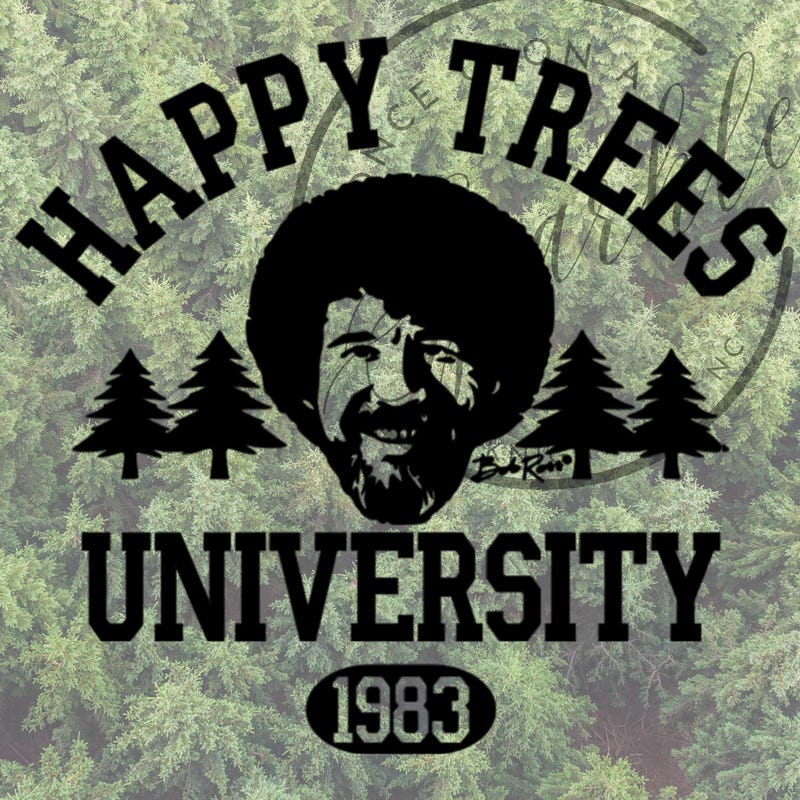 Bob Ross Trees Painting - Etsy