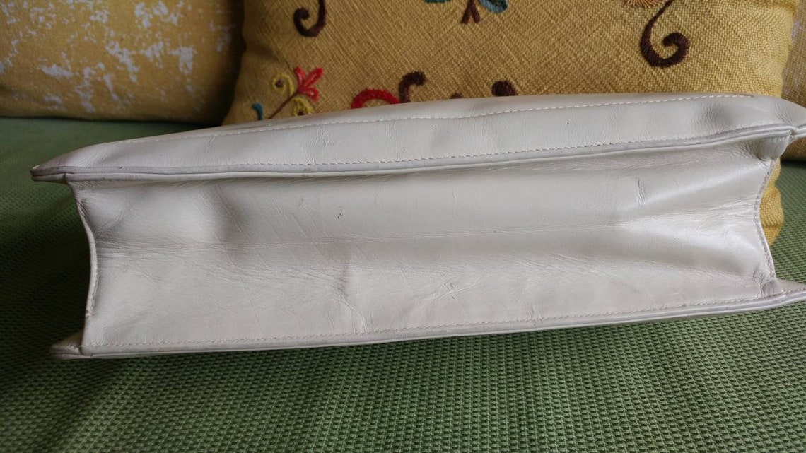 60s Purse 60s Handbag Cream Purse Cream Leather 60s Mod | Etsy