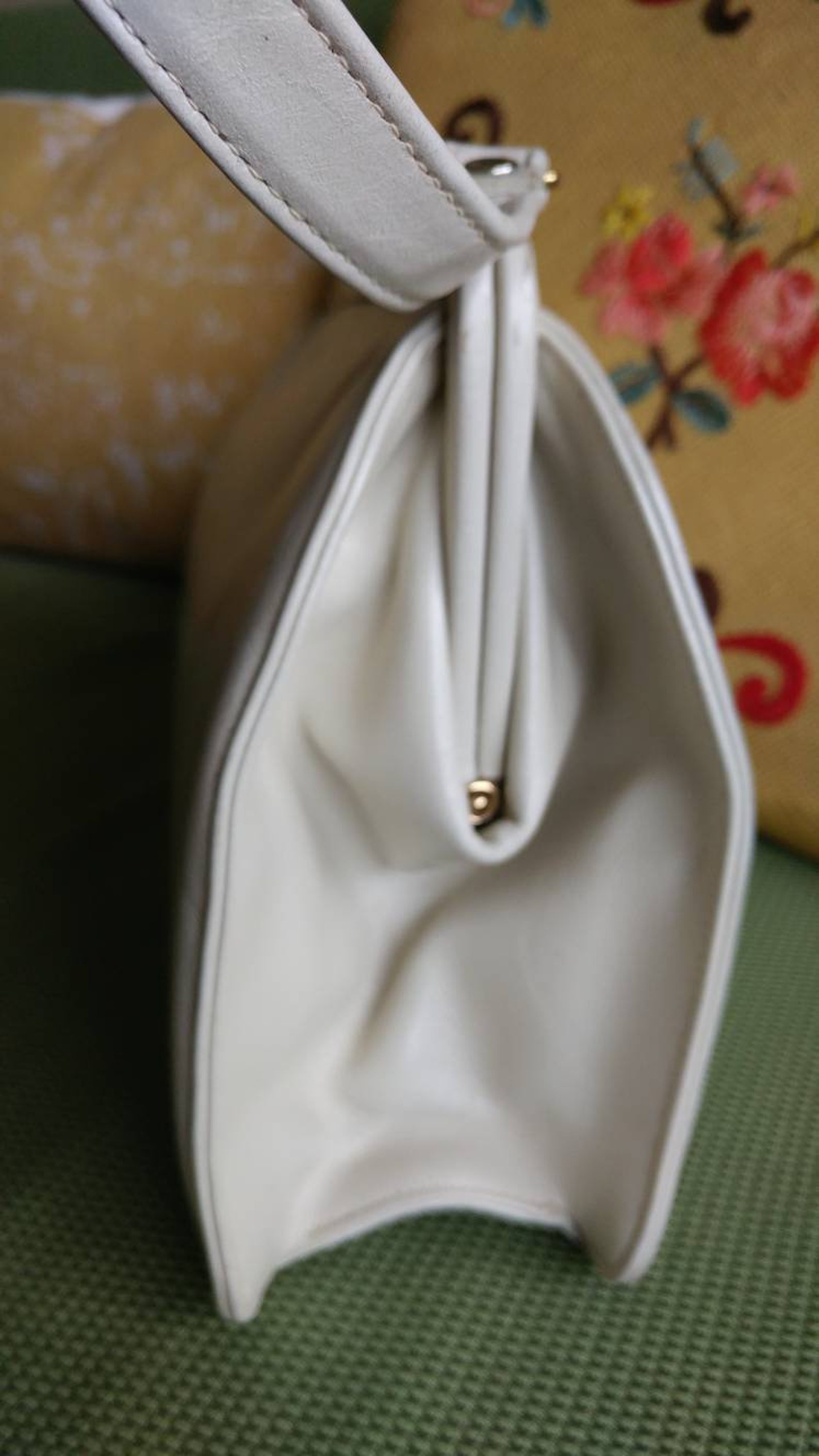 60s Purse 60s Handbag Cream Purse Cream Leather 60s Mod | Etsy