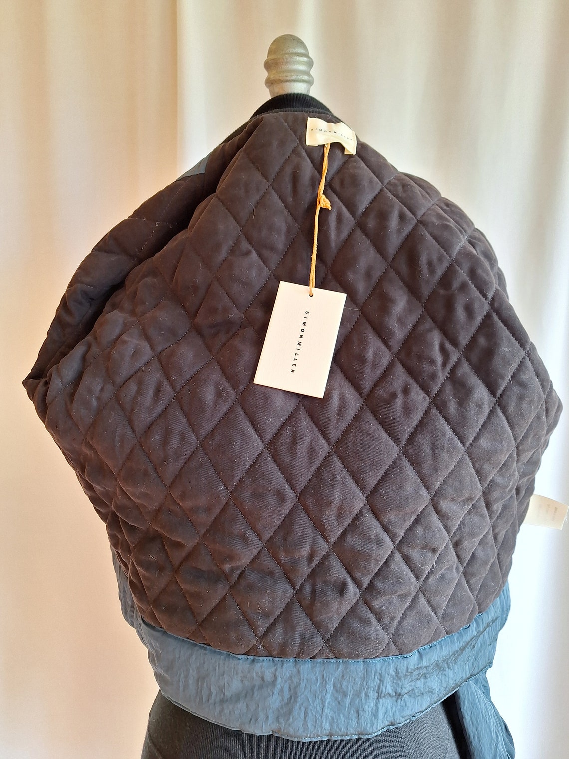 DEADSTOCK Teal Blue Crumpled Designer Bomber Jacket Minimalist Cropped ...