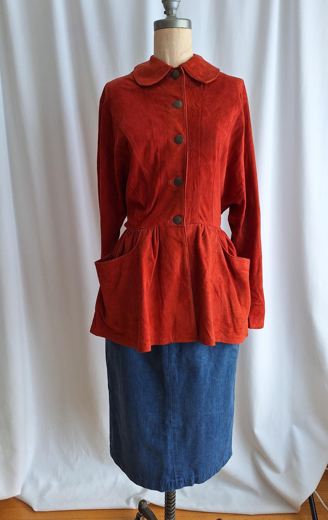 Danish Designer Butter Suede Jacket Peplum Small - Etsy