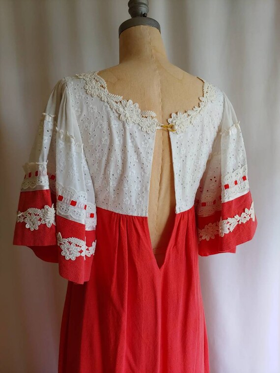 60s broderie anglaise loom woven flax Gunne Sax style… - Gem