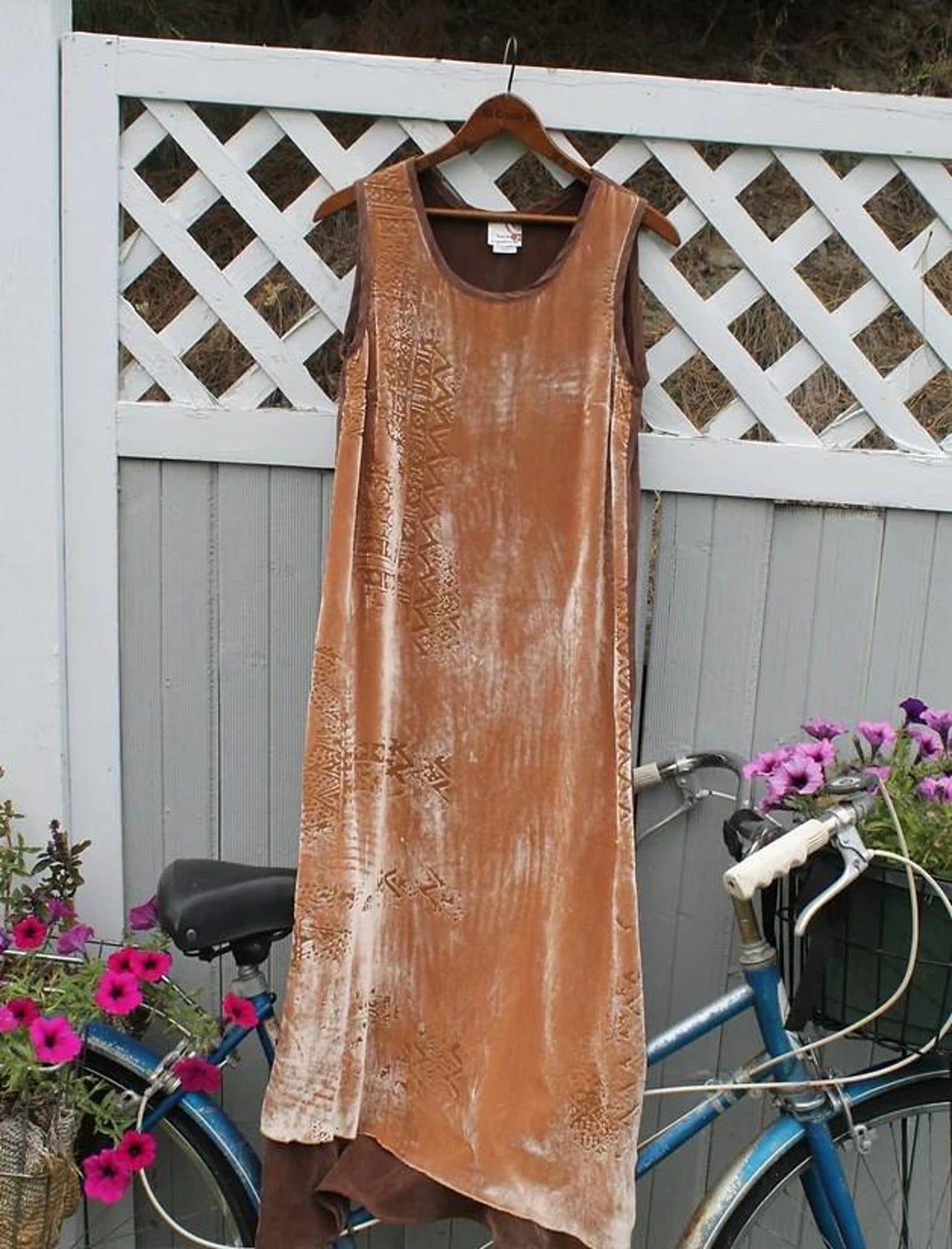 20s Artisan Art Deco 90s Designer Embossed Silk Velvet Flapper Avante ...