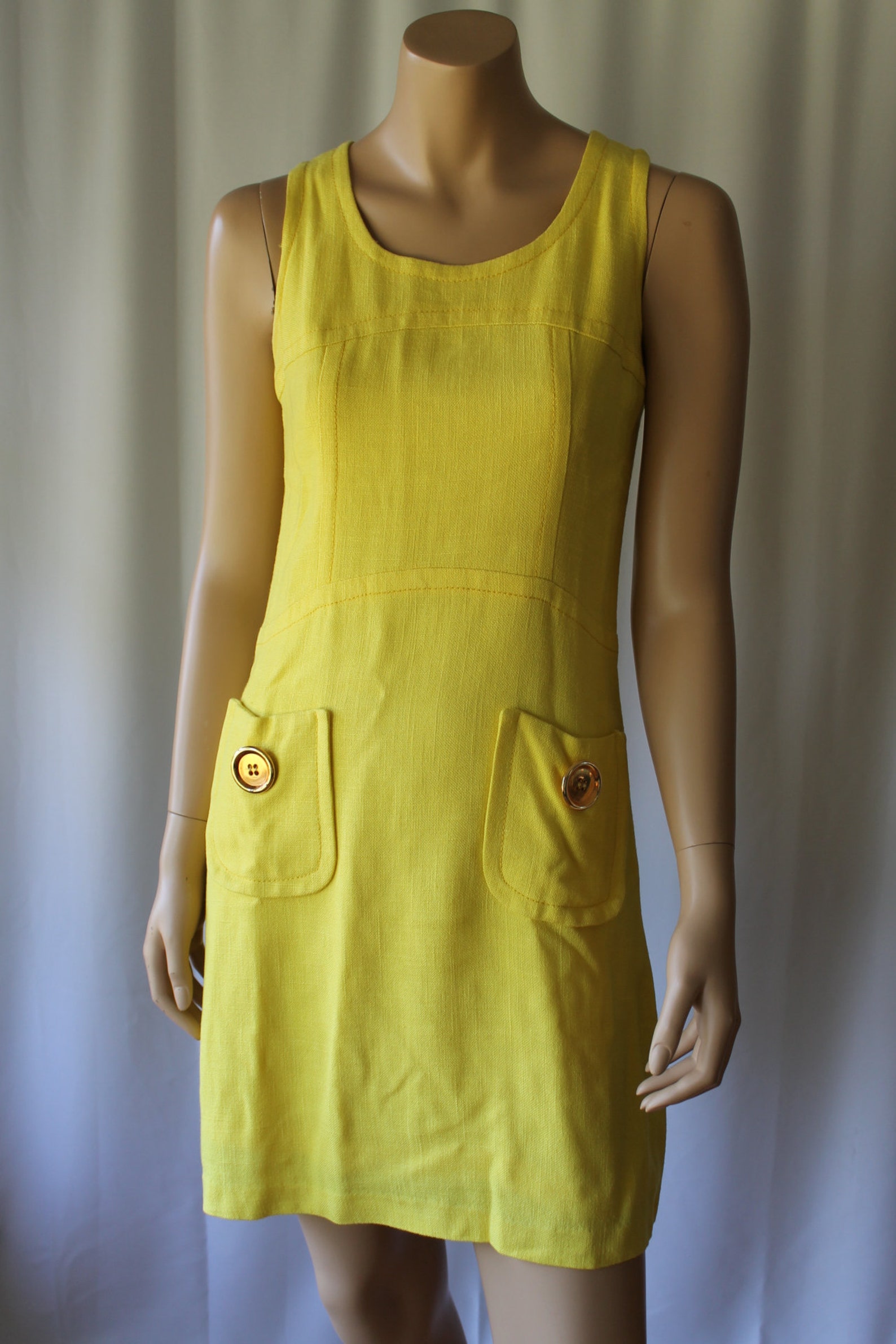 60s Linen Pinafore Mod Couture Wibor Modelle Jumper Dress | Etsy