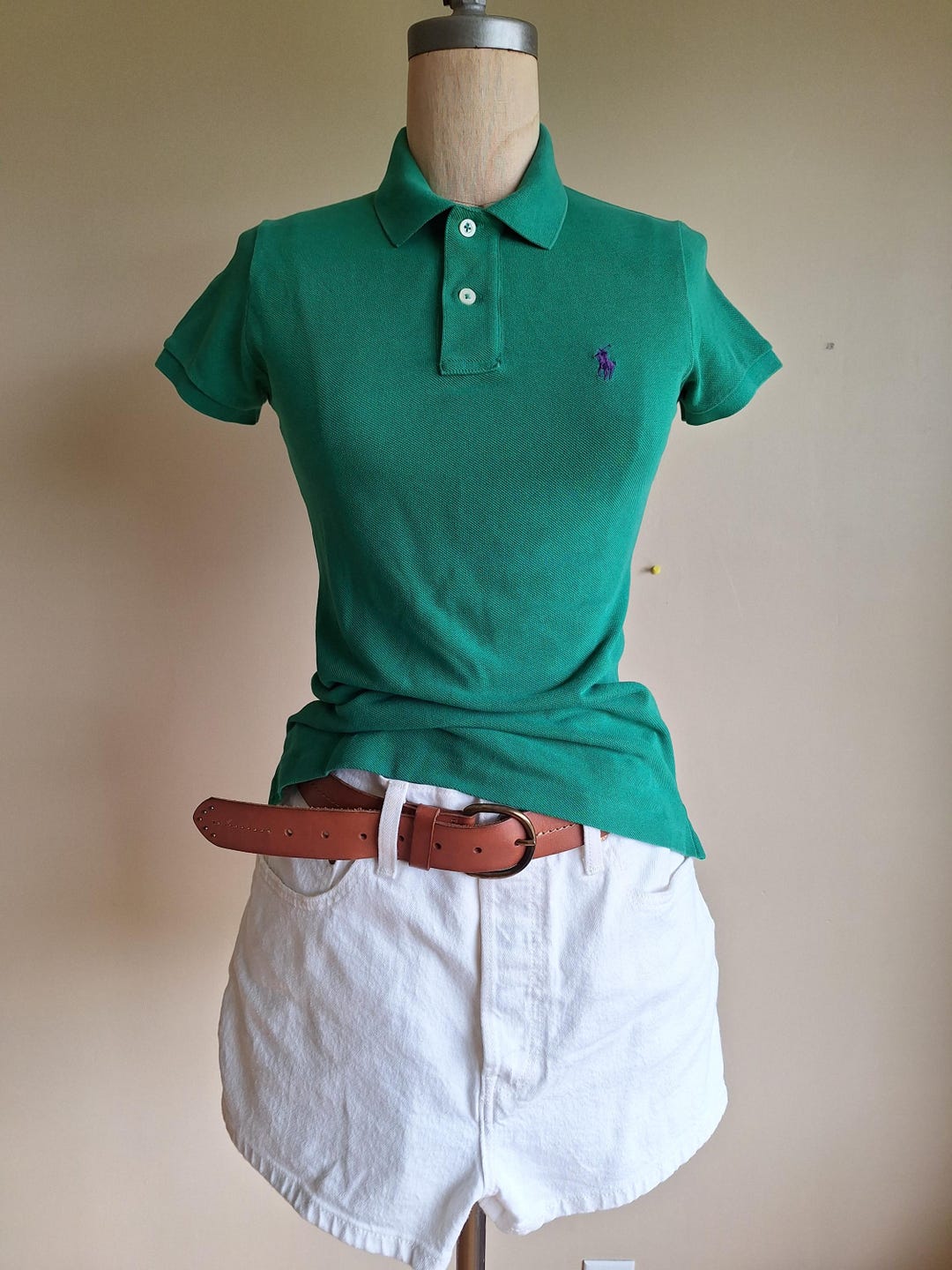 Ralph Lauren Green Polo Shirt Pure Cotton Xs Small - Etsy