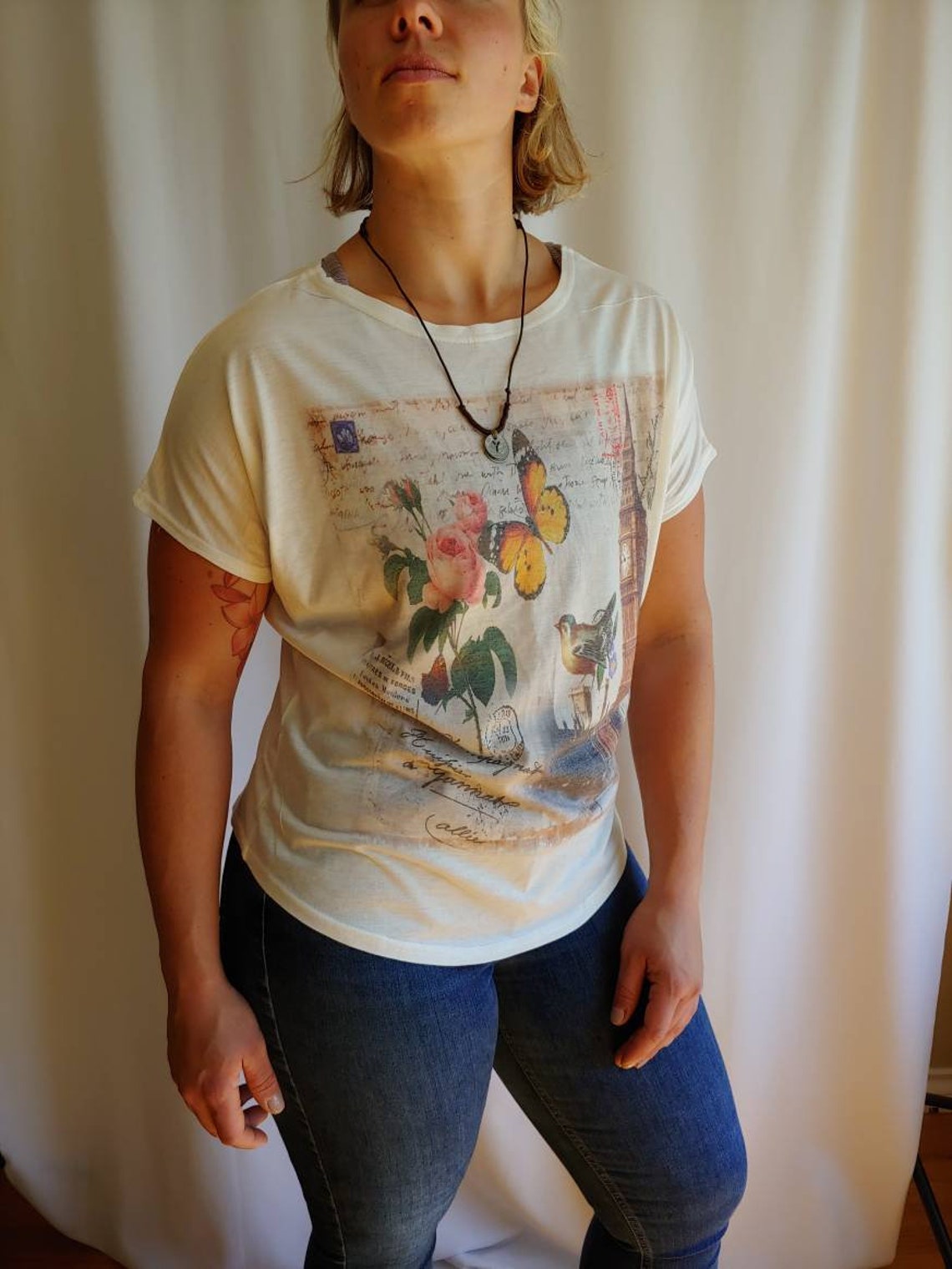 80s Postcards From Paris to London Big Ben 80s Graphic T Shirt Dolman ...
