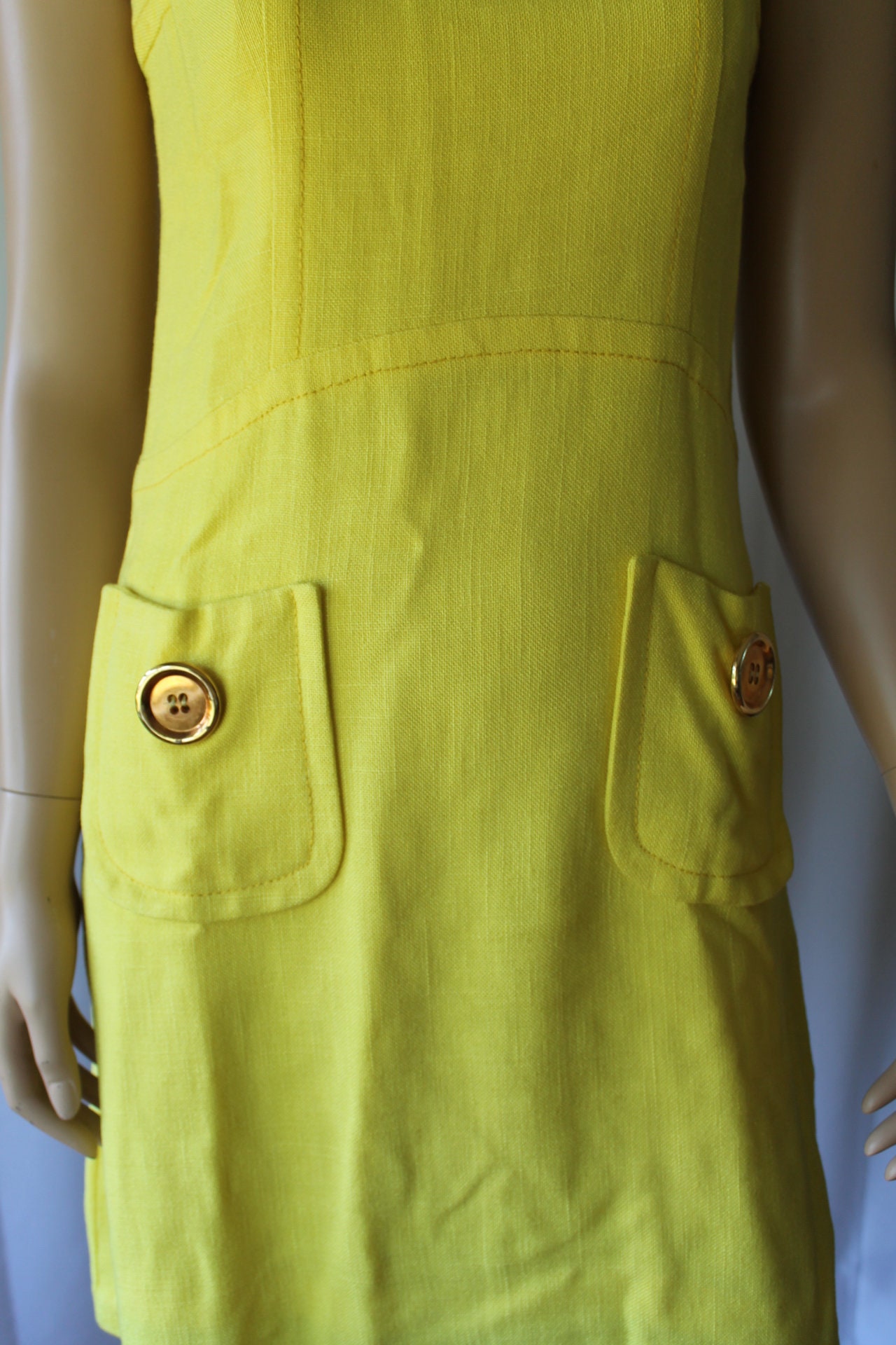 60s Linen Pinafore Mod Couture Wibor Modelle Jumper Dress | Etsy