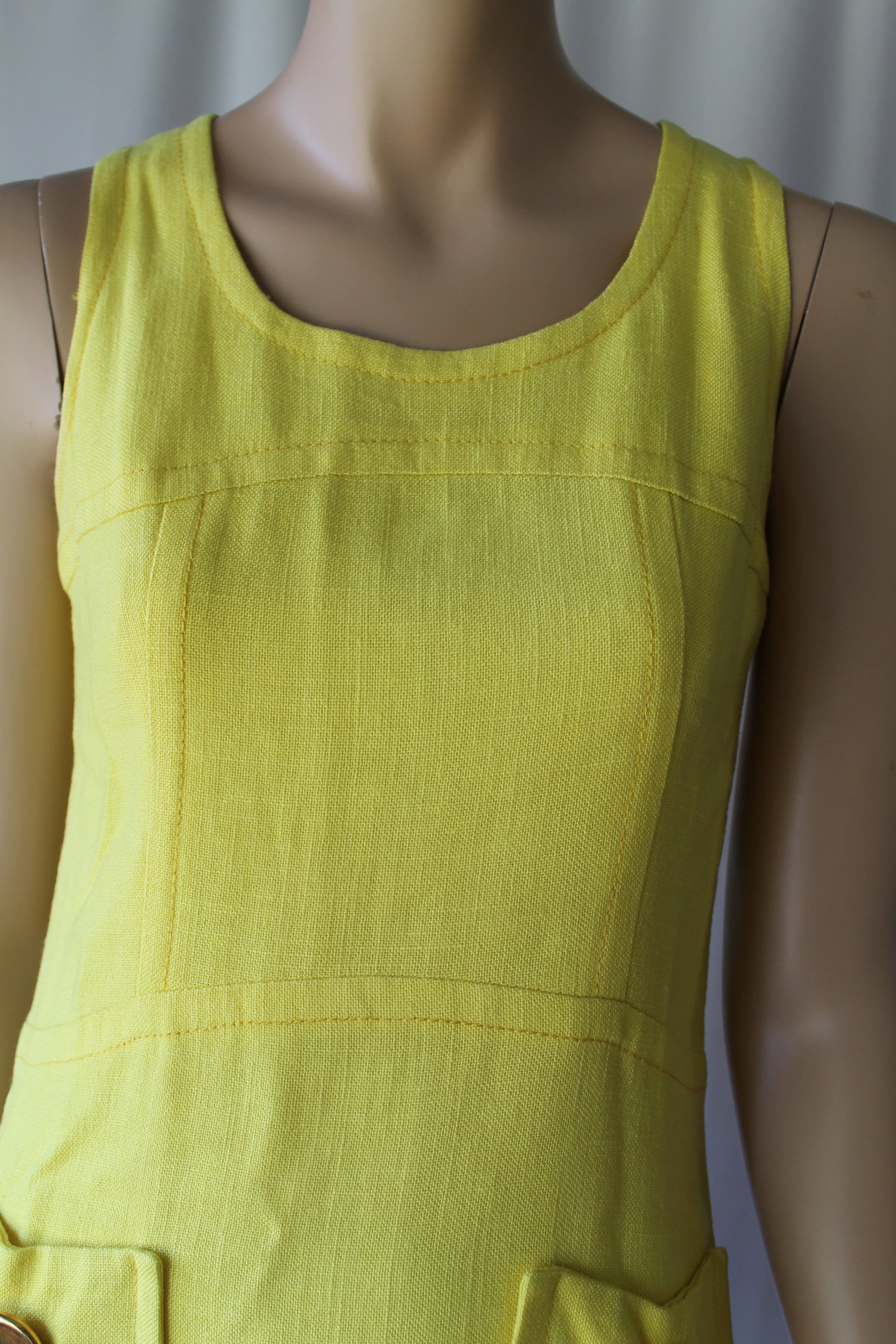 60s Linen Pinafore Mod Couture Wibor Modelle Jumper Dress | Etsy