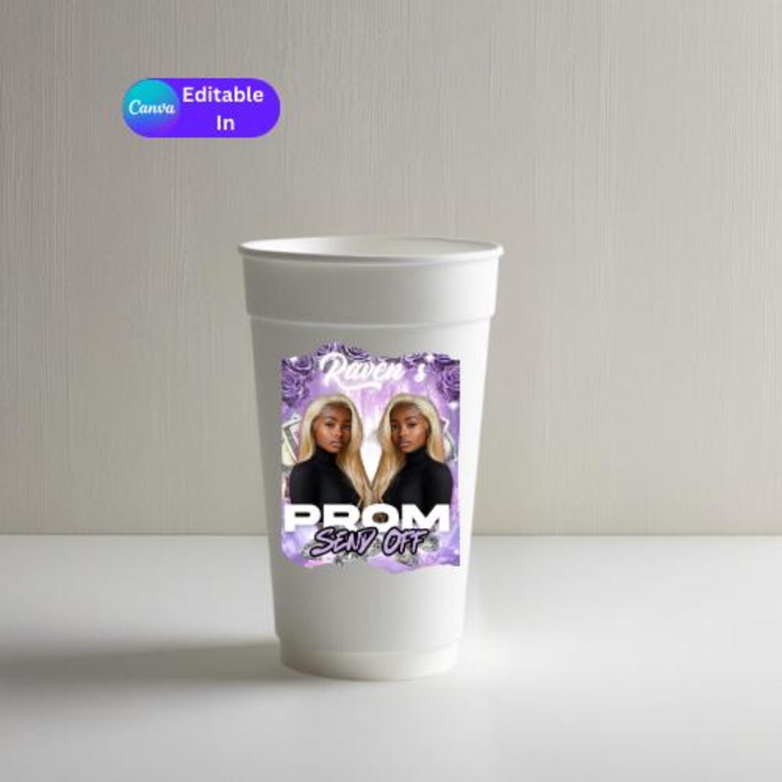 Editable Cup Template, DIY Cup Wrap Design, Customizable Canva Cup ...