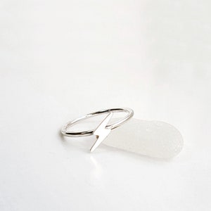Sterling Silver Lightening Bolt Stacker Handmade Dainty Stacking Ring ...