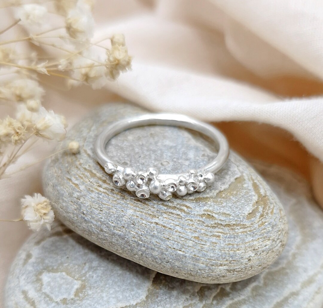 Sterling Silver Granulation Ring Ocean Inspired Ring - Etsy