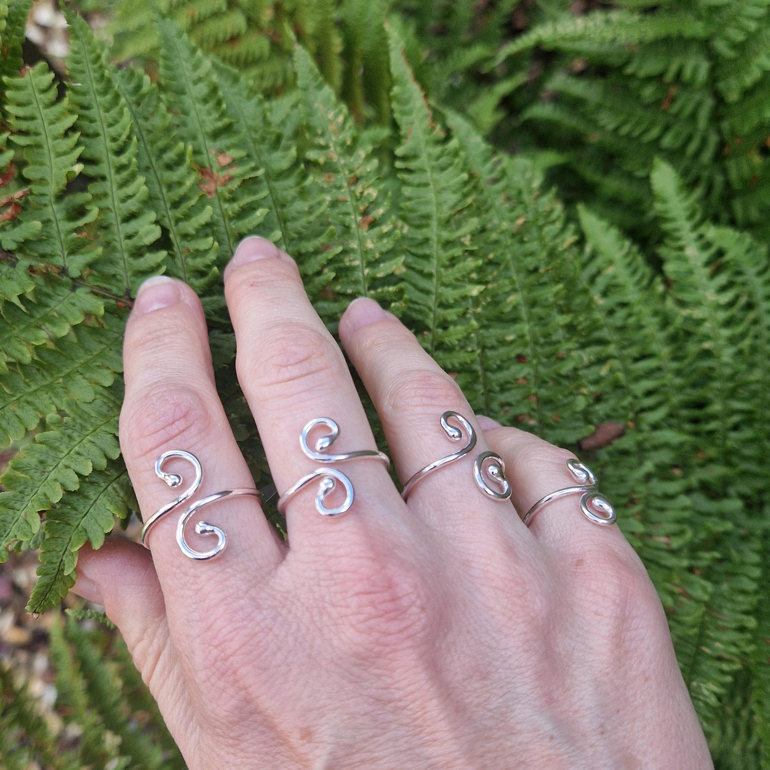 Sterling Silver Wrap Ring: Adjustable Elven Scroll Design - Etsy