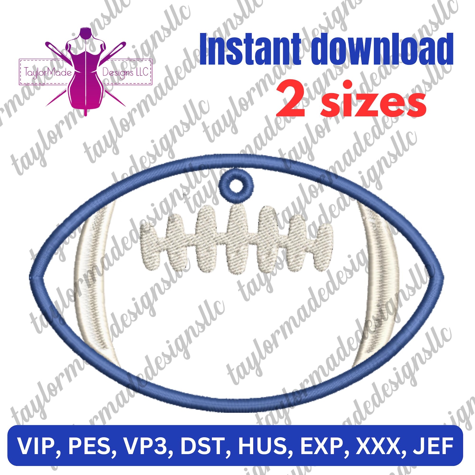 Football Shaker Bag Tag Embroidery Digital Download || Kid's Embroidery ...