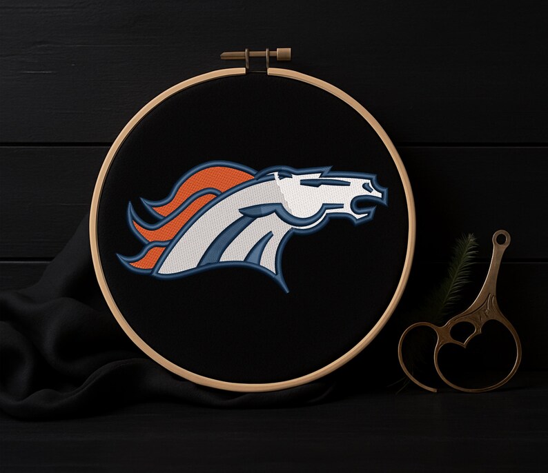 Denver Broncos Horse Head Embroidery Design | Sports Logo Stitch File ...