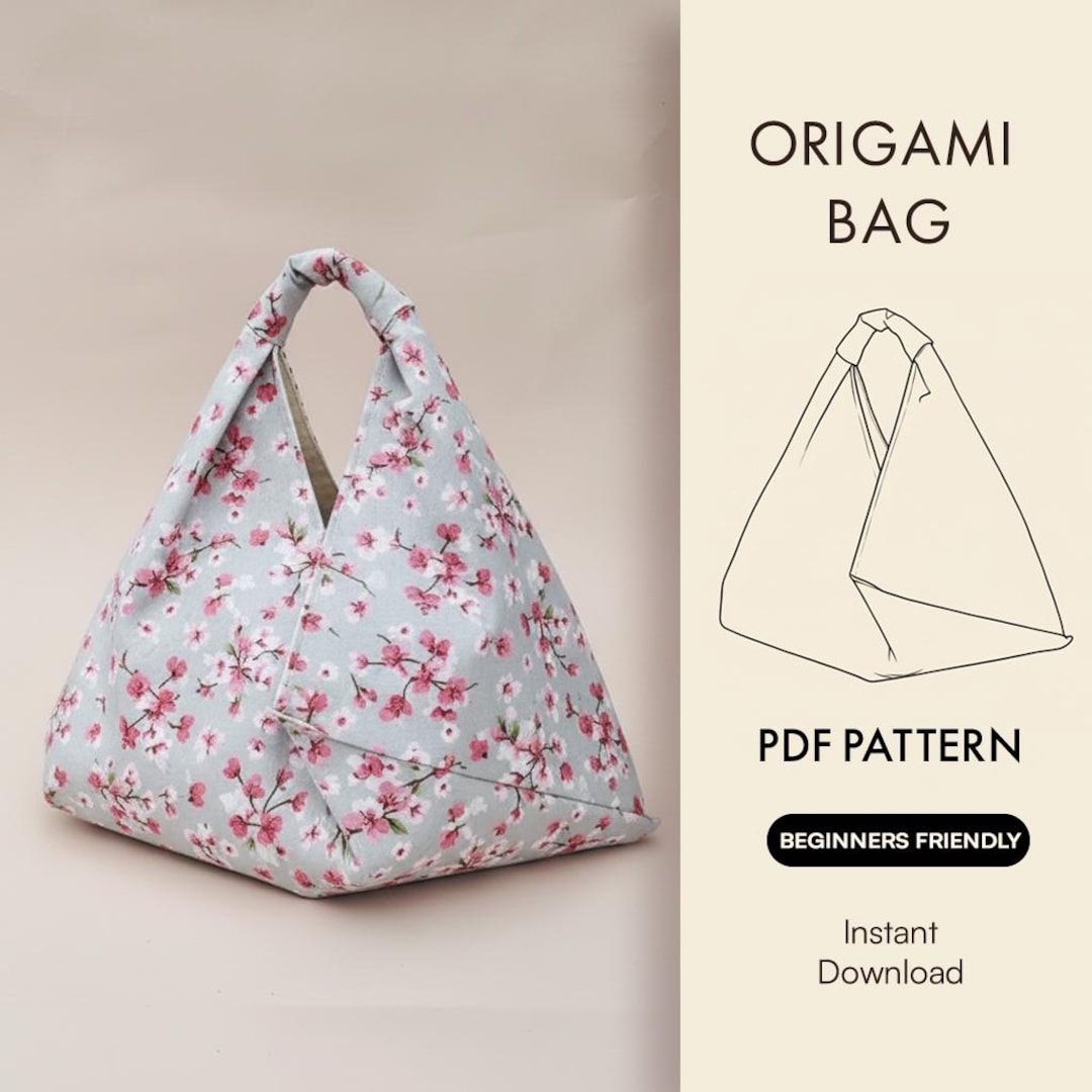DIY Origami Folded Japanese Bag PDF Sewing Pattern | Triangle Market ...