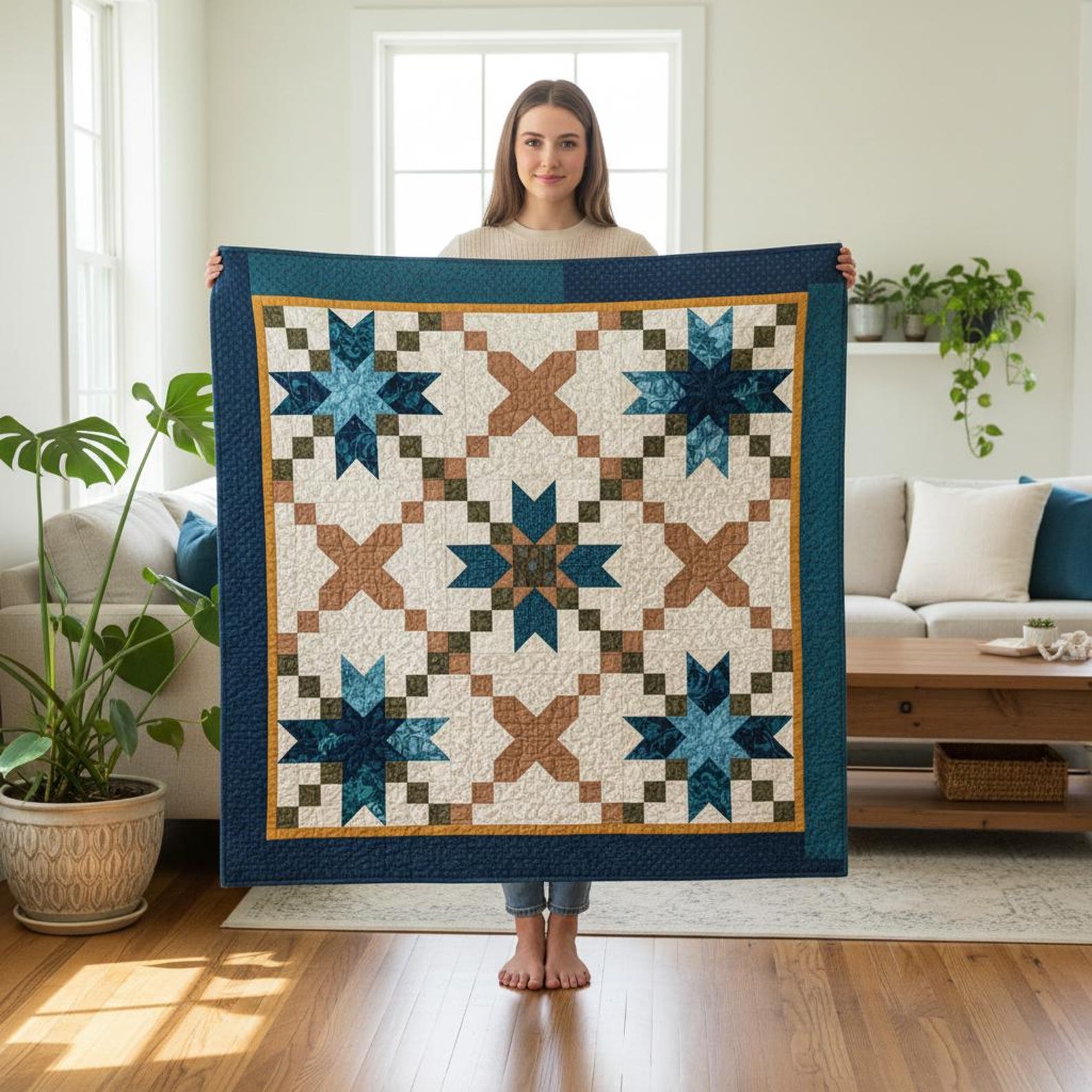 Star Crossed Table Quilt and Morning Star Quilt Pattern | Easy ...