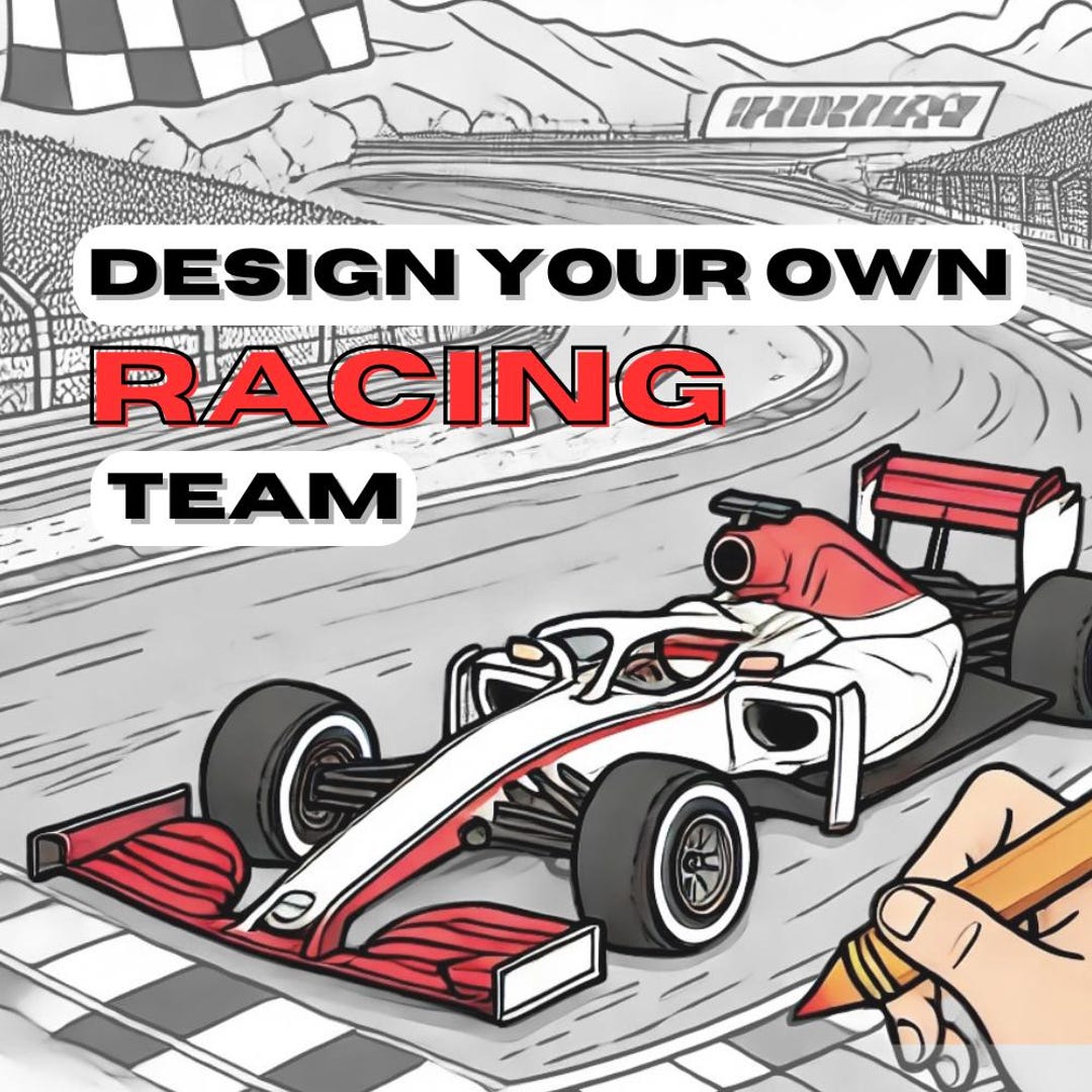 Design Your Own Racing Team! - Motorsport Colouring Pages - Etsy