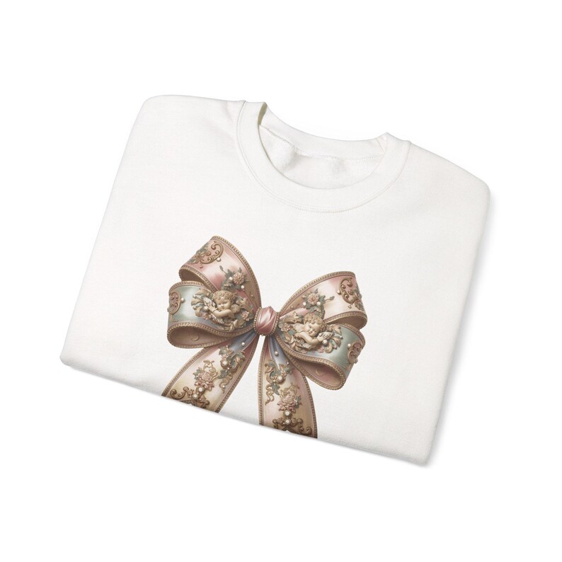 Coquette Bow Sweatshirt Rococo Art Angelic Ribbon Crewneck Feminine ...