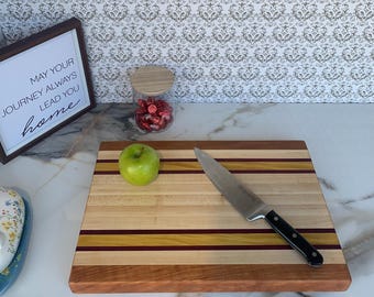LSU Themed Edge Grain Cutting Board - Etsy