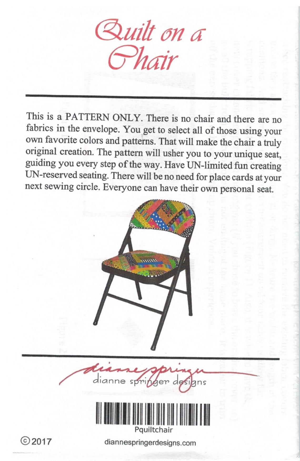 Quilt on a Chair Pattern - Etsy