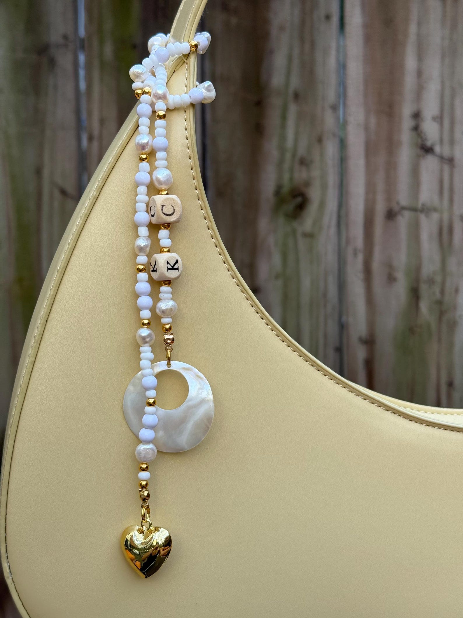 Custom Beaded Bag Charm | Initial Bag Charm | Customizable Length for ...