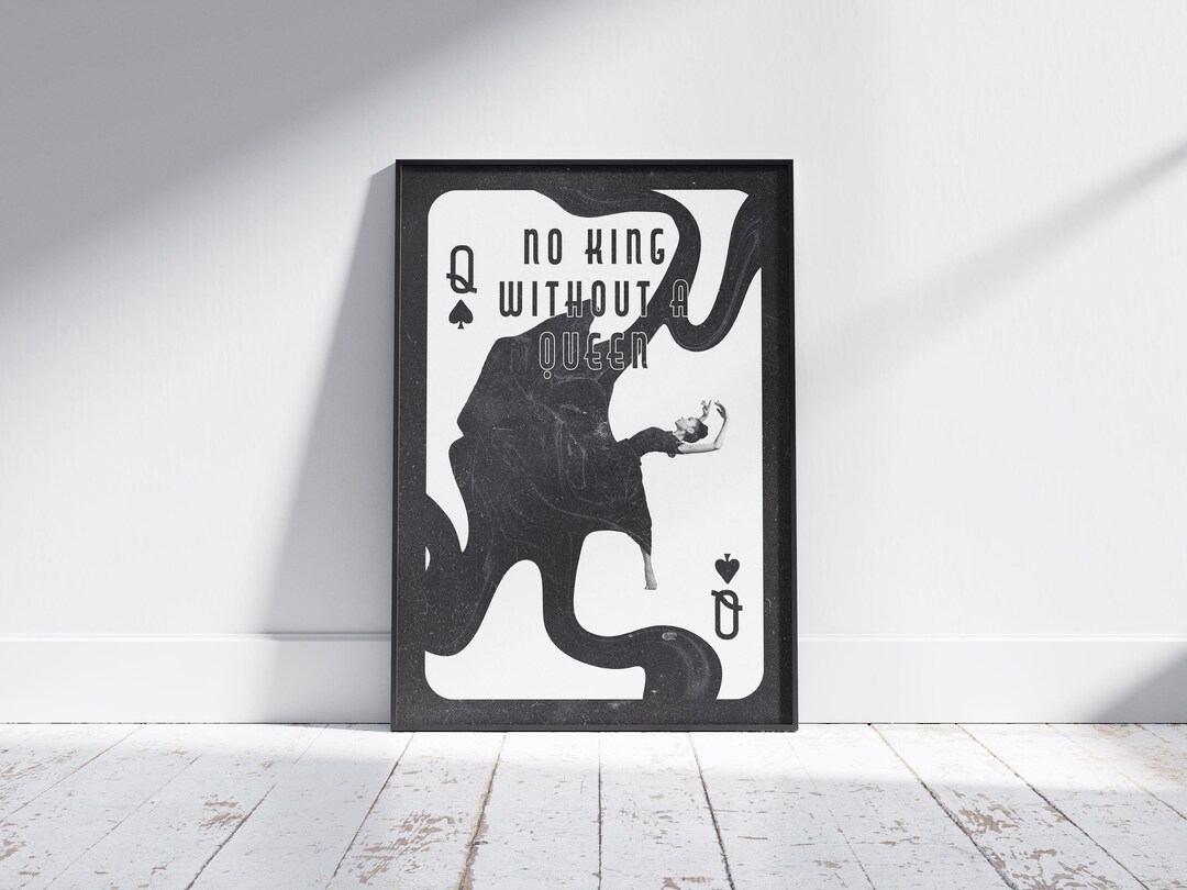 No King Without a Queen Illustration Poster - Abstract Art Print ...