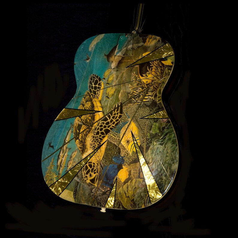 Underwater Sea Turtle Guitar | Etsy