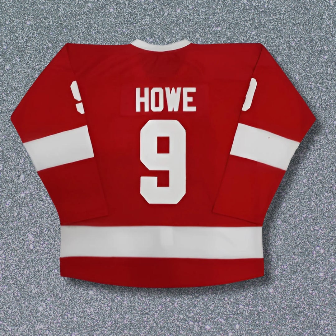 Vintage 1986 Gordie Howe #9 Hockey Jersey SIZE L – Retro Stitched Red ...