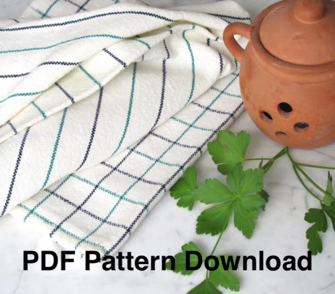 Kitchen Dish Towel Hand Weaving Pattern Draft PDF, Easy Beginner ...