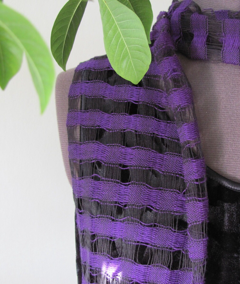 Etsy Pick Light Cotton Scarf, Bright Amethyst Purple & Black ...