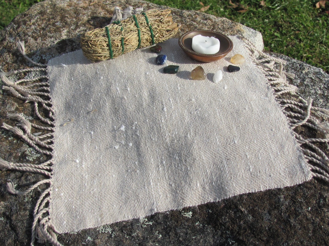 Zen Serenity Artisan Hand Woven White Altar Cloth for Meditation ...
