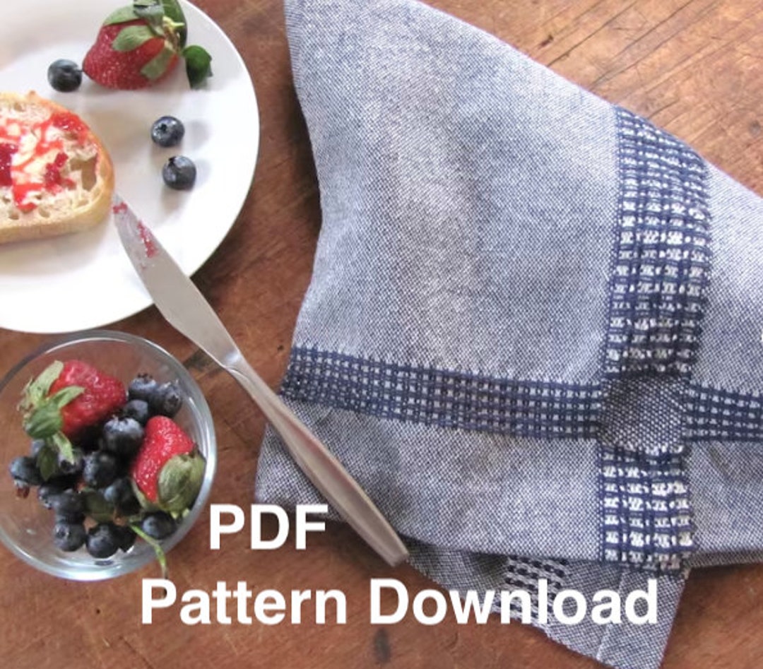 Hand Woven Kitchen Dish Tea Towels Weaving Pattern Draft PDF, 4H ...