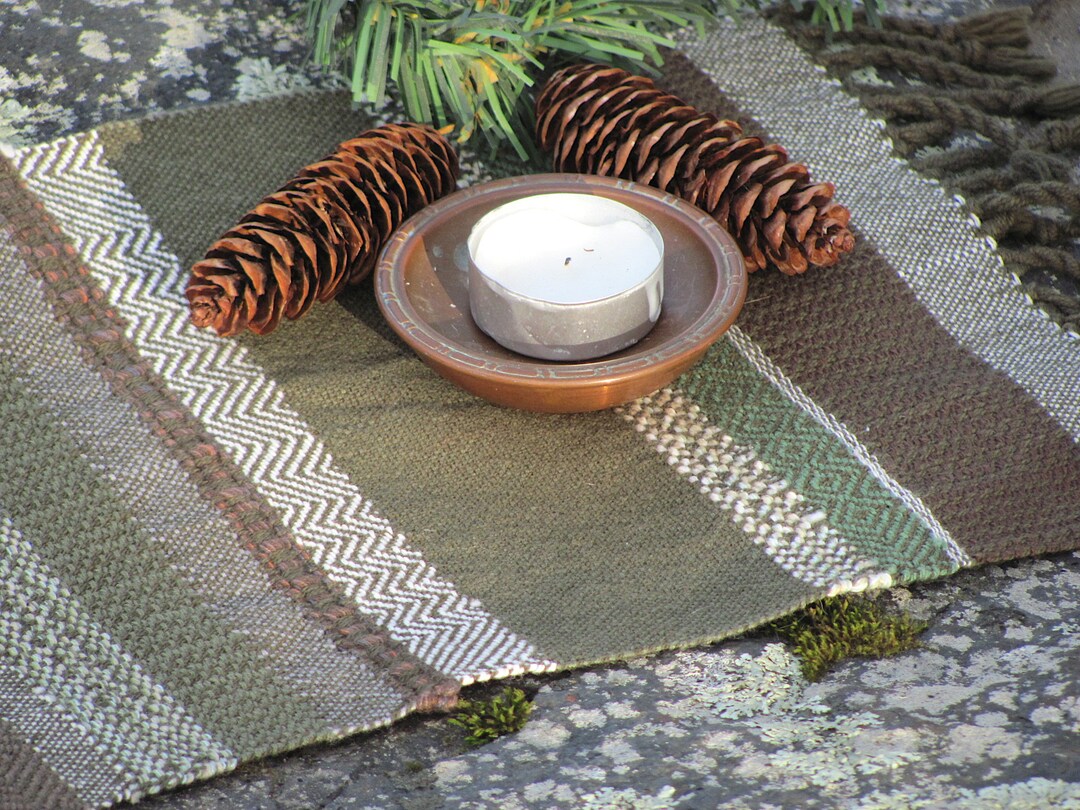 Small Altar Cloth, Handmade Woven Forest Woodland Earth Element Table ...