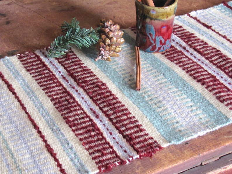 Winter Table Runner Centerpiece Mat Artisan Woven Rustic | Etsy