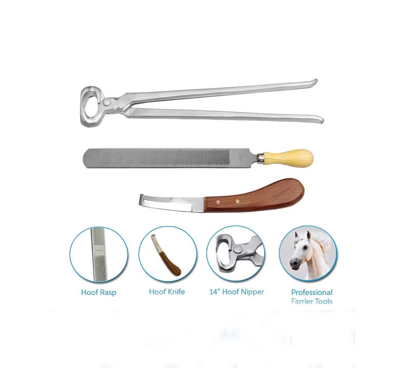 Horse Farrier Tool Kit Horse Grooming Hoof Shoe Nail Puller Nipper ...