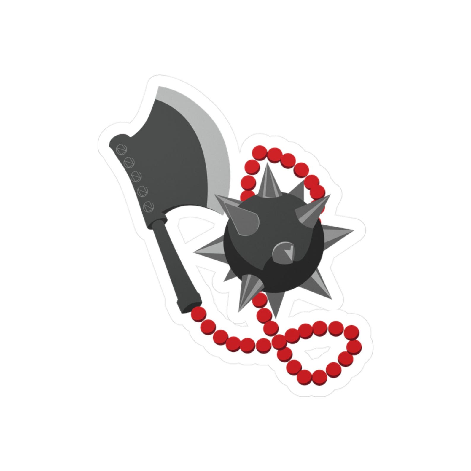 Stone Hashira Chained Flail & Axe Kiss-cut Vinyl Decals, Punk Aesthetic ...