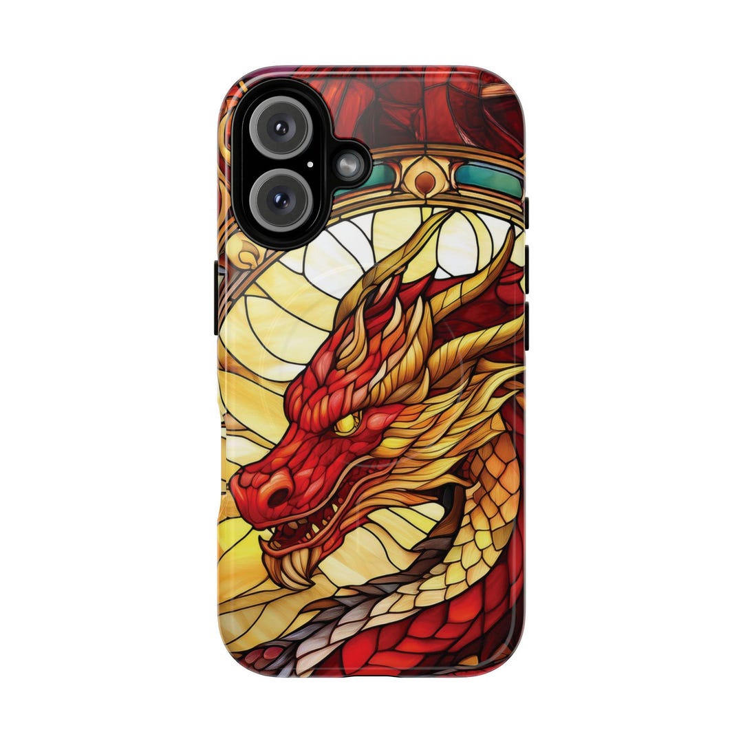 Stained Glass Dragon Themed Phone Case, Tough Magnetic Phone Case ...