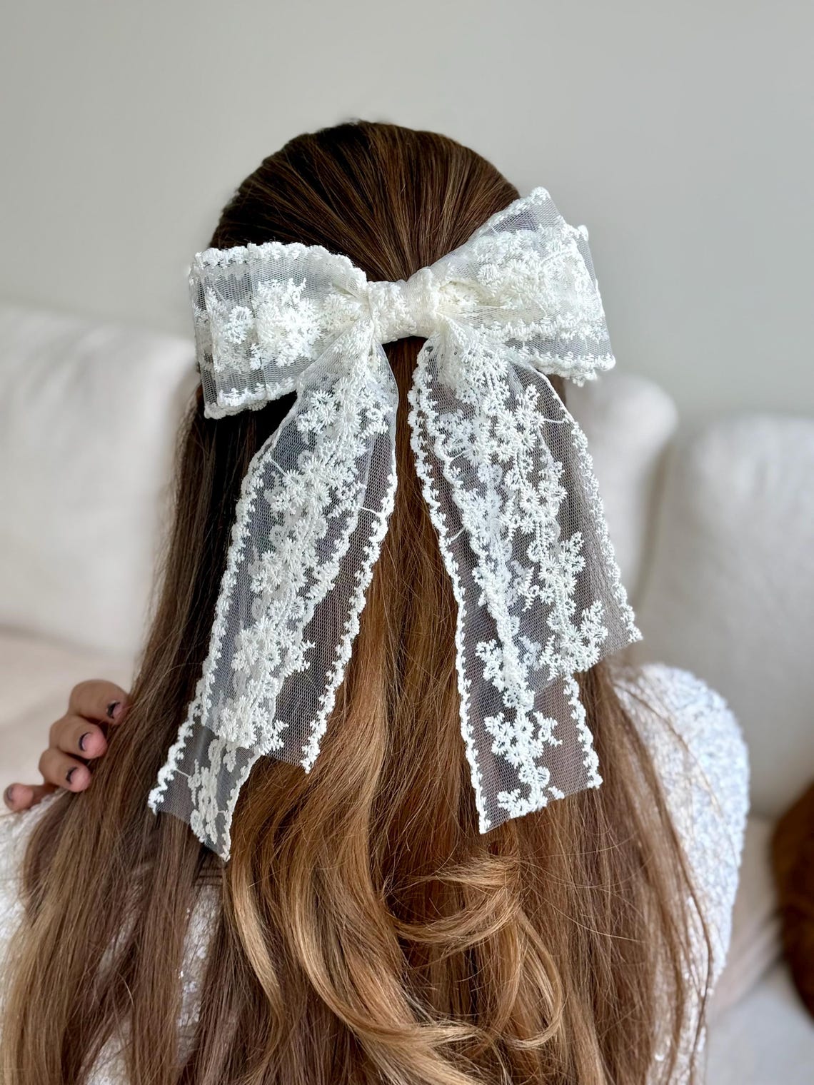 White Lace Bridal Hair Bow, Vintage Wedding Hair Clip, Gift for Her - Etsy