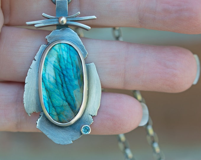 Labradorite & London Blue Topaz.. ... Hand Fabricated Artisan Silver ...