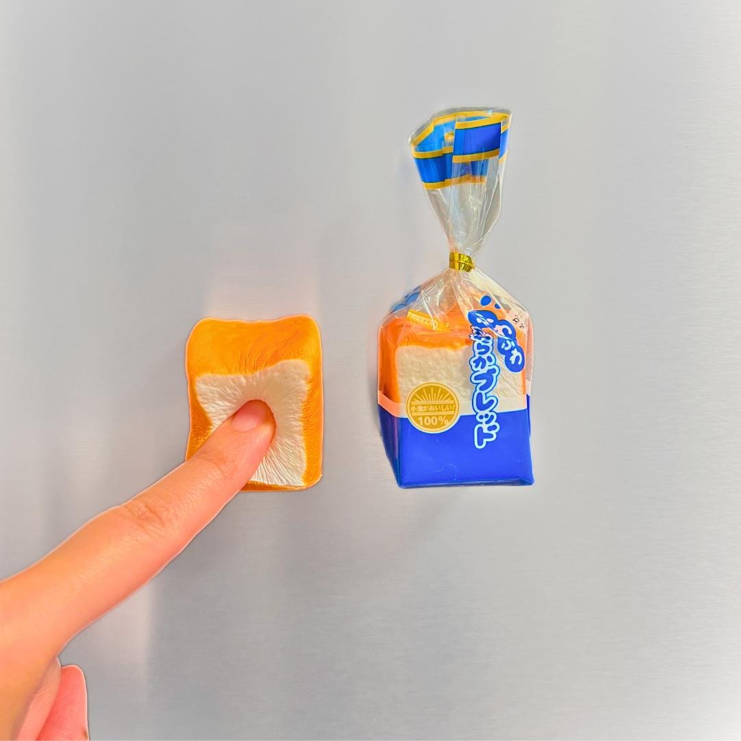 Mini Bread Toast Fridge Magnet – A Cute & Fun Squishy Toy, Realistic ...