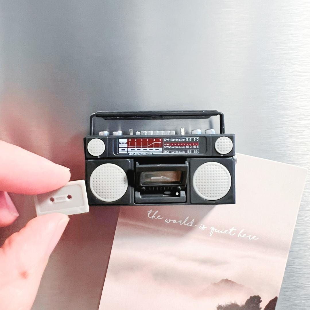 Retro Mini Tape Player Fridge Magnet – 3D Vintage Style Cassette ...