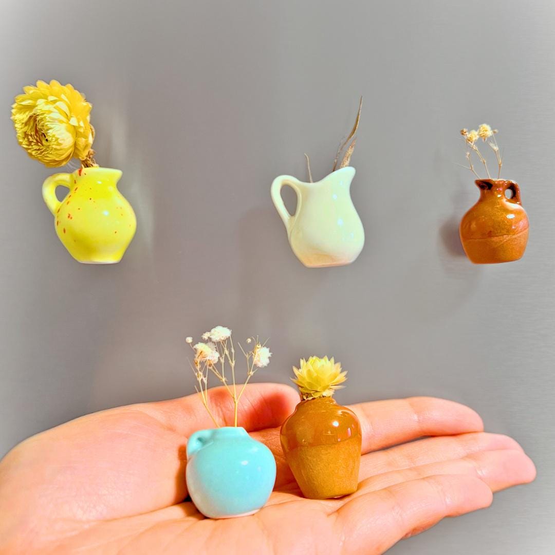 Mini Ceramic Vase Fridge Magnets – Aesthetic Japanese Style-mother's ...