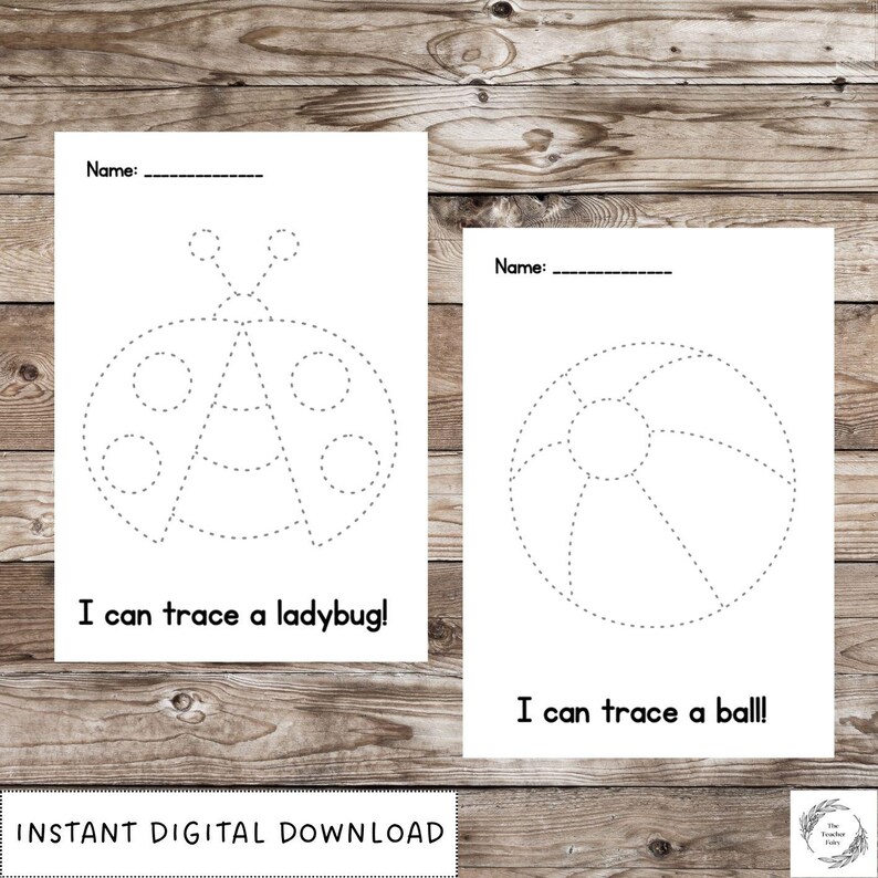 Animal Tracing Worksheets Instant Digital Download Preschoolers ...