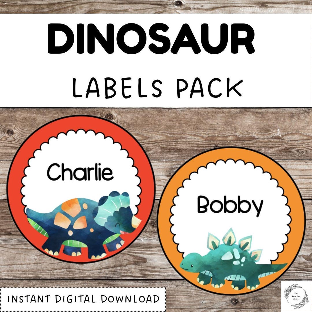 Dinosaur Labels Pack, Editable Classroom Decor (digital Download) - Etsy