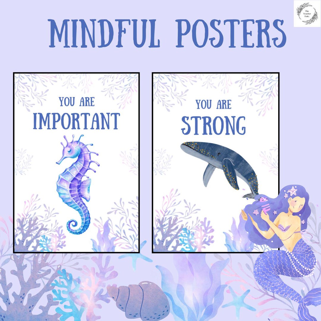 Mindful Posters Ocean Theme Educational Resource for Teachers Classroom ...
